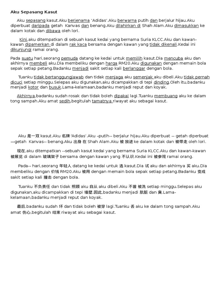 Aku Sepasang Kasut | PDF