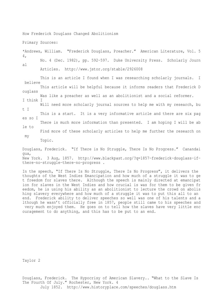 Annotated Bibliography | PDF | Abolitionism In The United States ...