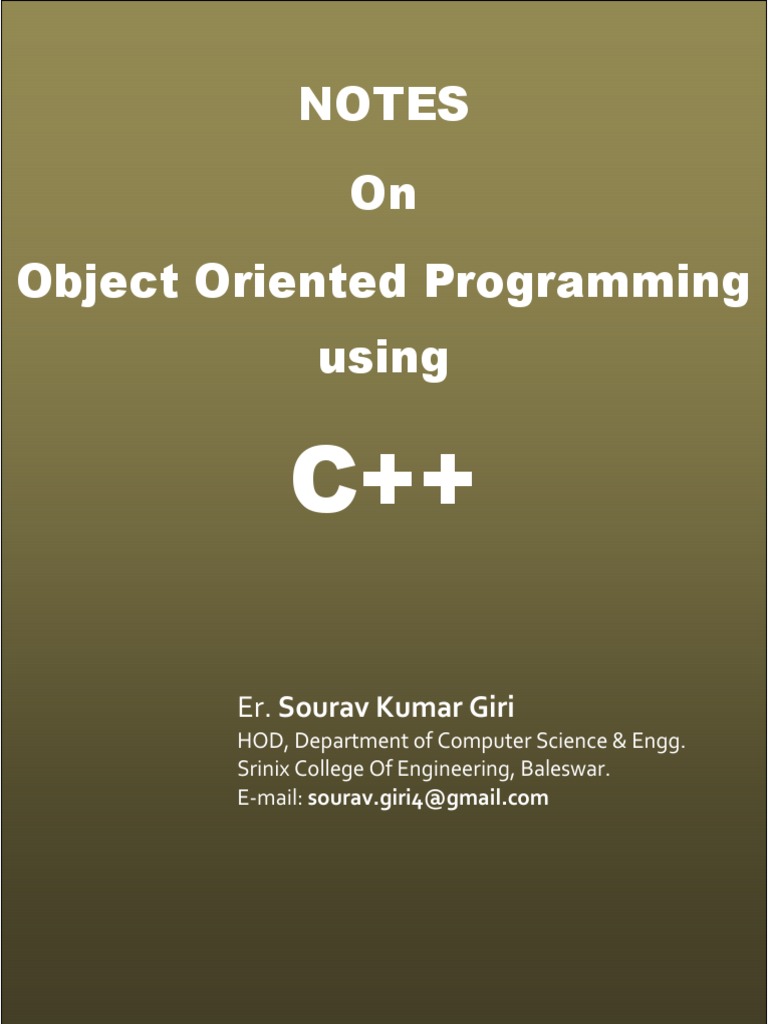 CPP by Sourav Kumar Giri PDF | PDF | Control Flow | Constructor (Object ...