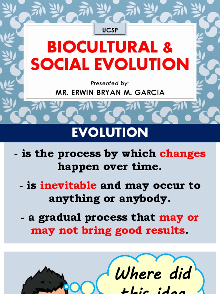 Lesson 6 Biocultural Evolution | PDF