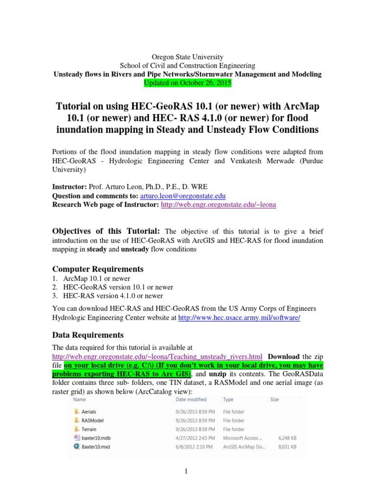 Geo Ras Tutorial | PDF | Arc Gis | Flood Geo Ras Tutorial | PDF | Arc Gis | Flood