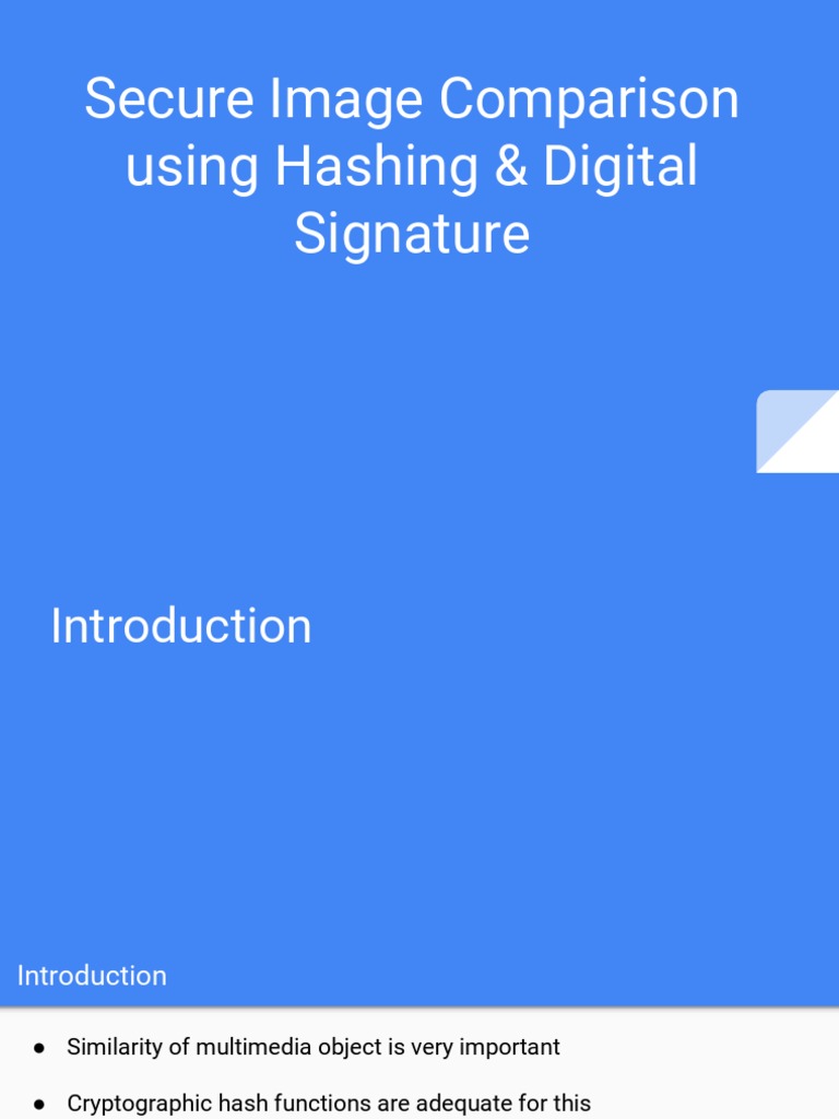 Secure Image Comparison Using Hashing & Digital Signature | PDF