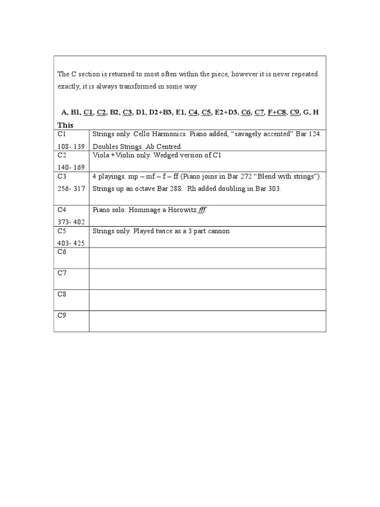 The C Section Is Returned To Most Often Within The Piece, However It Is ...