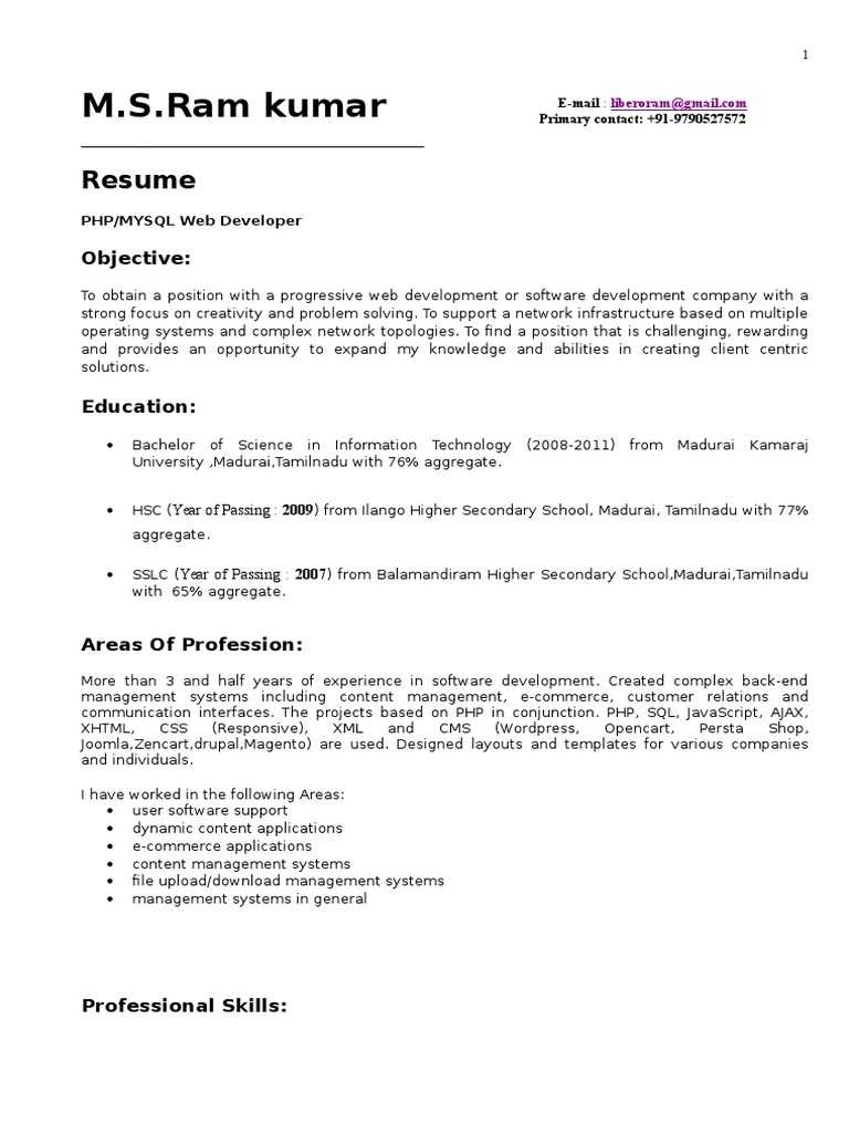 Ram Resume | PDF