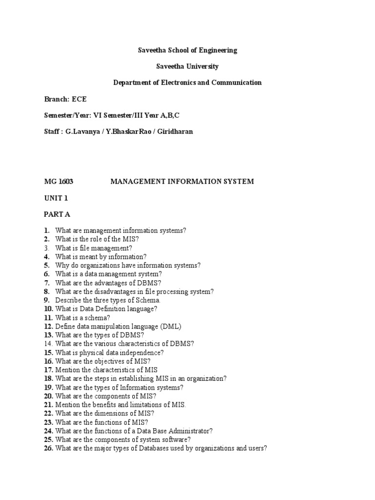 Management Information System Final Question Bank | PDF | Customer ...