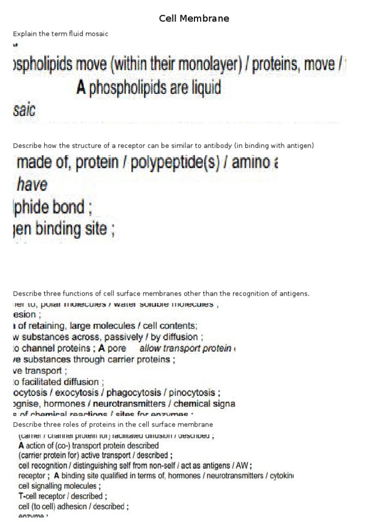 Cell Membrane (Paper 2) | PDF