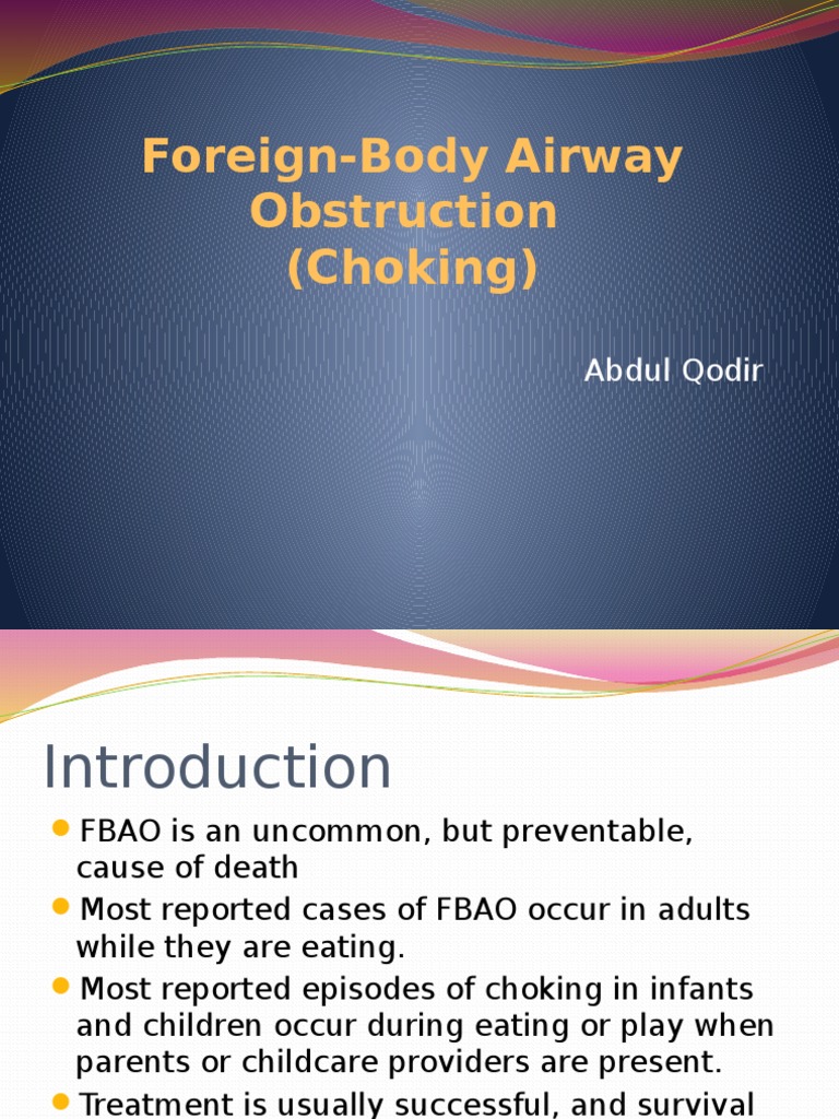 Foreign-Body Airway Obstruction | First Aid | Human Diseases And Disorders