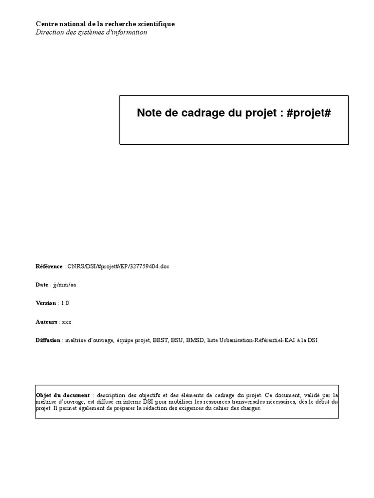 Note Cadrage | PDF | Application | Processus d'affaires