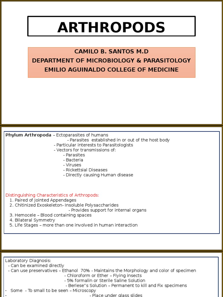 Arthropods Powerpoint | PDF | Medical Specialties | Wellness