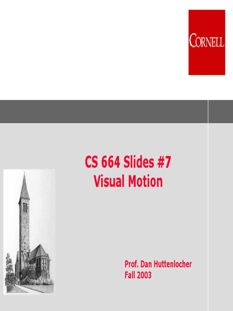 CS 664 Slides #7 Visual Motion: Prof. Dan Huttenlocher Fall 2003 | PDF ...