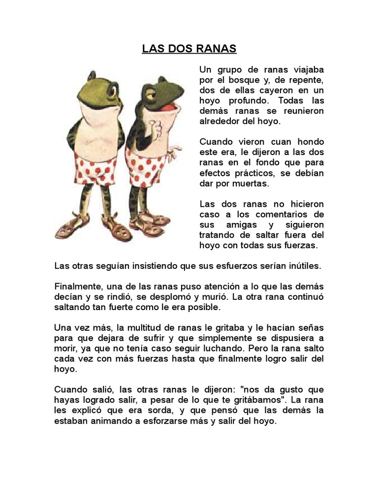 Cuento Las Dos Ranitas | Agitación | Ocio