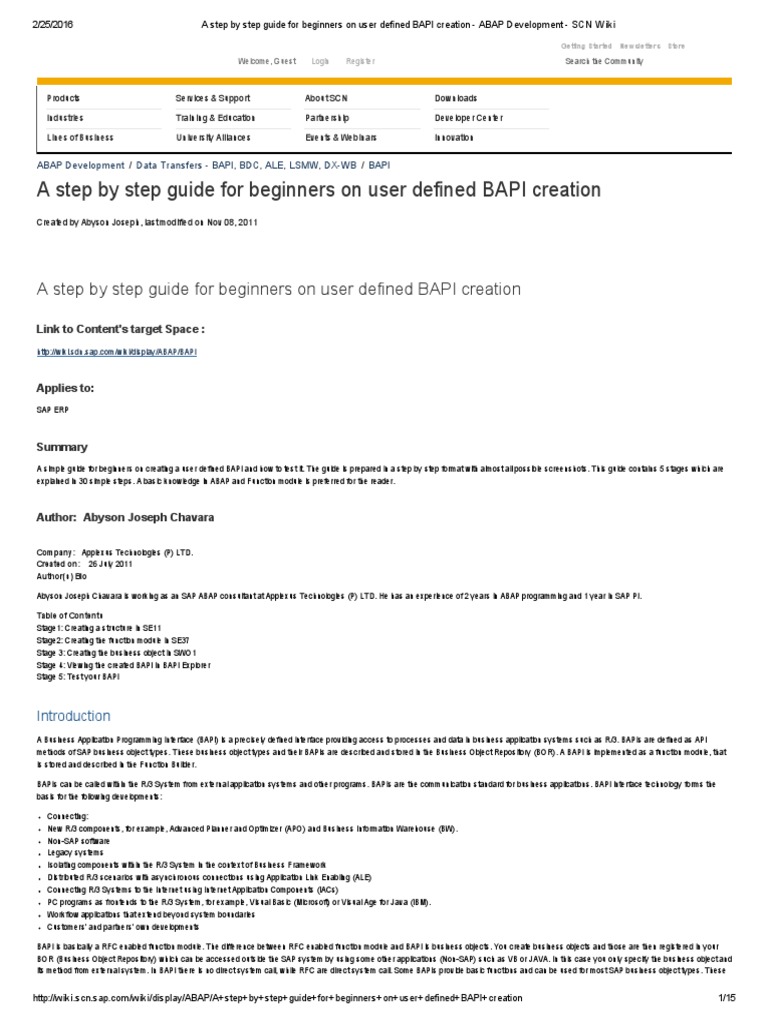 A Step by Step Guide For Beginners On User Defined BAPI Creation - ABAP ... A Step by Step Guide For Beginners On User Defined BAPI Creation - ABAP ...