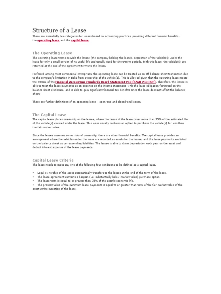 Structure of A Lease | PDF