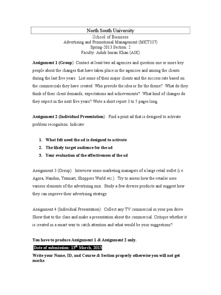 MKT 337 (Assignment) | PDF