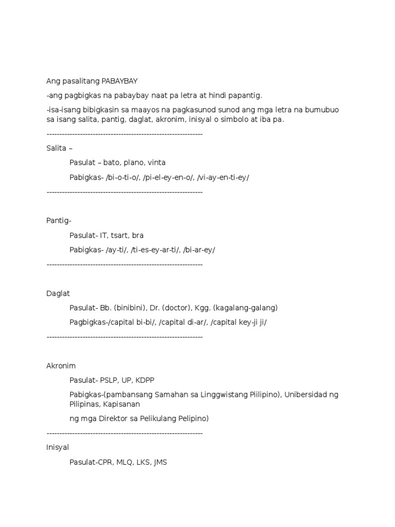 Mga Tuntuning Panlahat Sa Ispeling o Pagbaybay | PDF