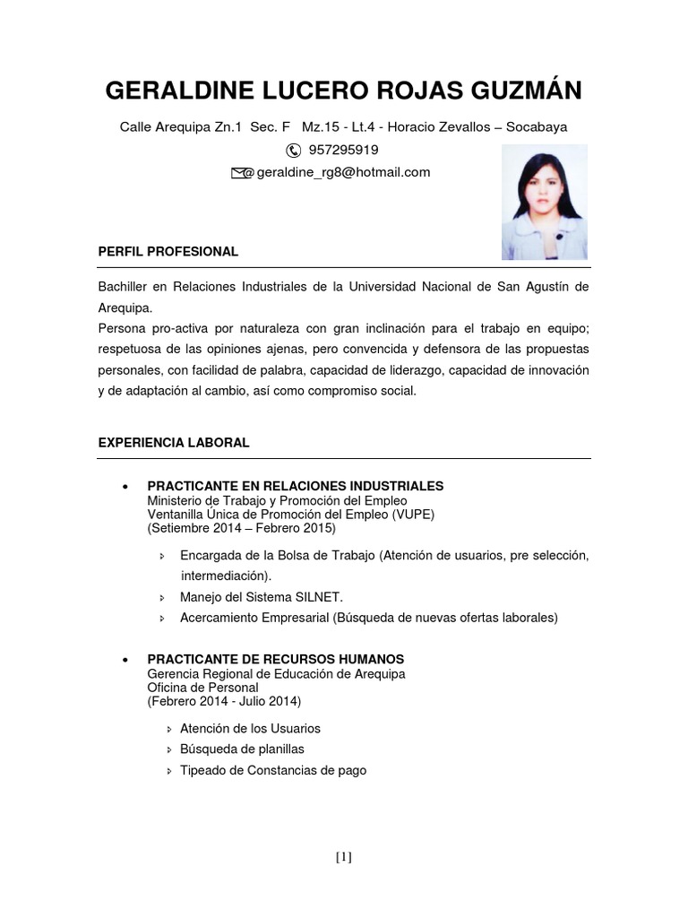 CV Geraldine Rojas | PDF