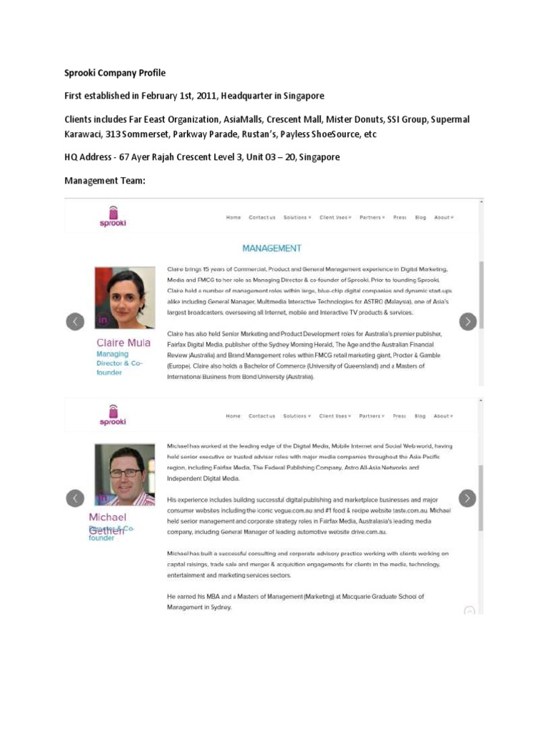 Sprooki Profile | PDF | Career & Growth | Business