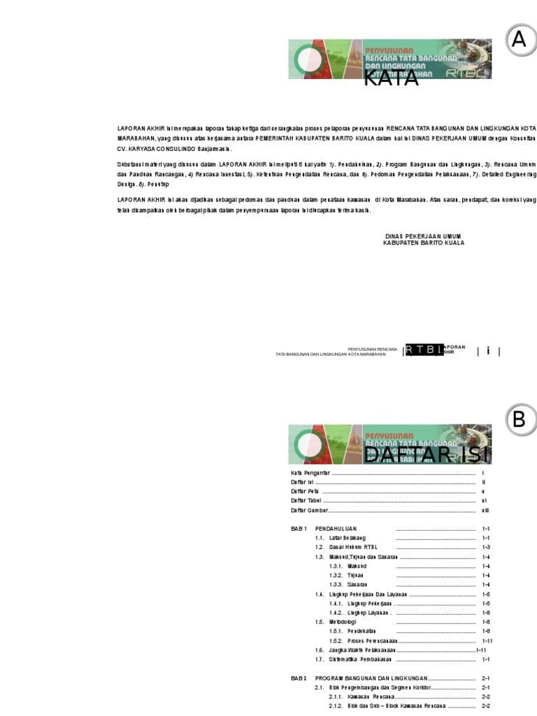 DAFTAR ISI Laphir Penyusunan DED & RTBL Marabahan | PDF | Teknologi & Rekayasa
