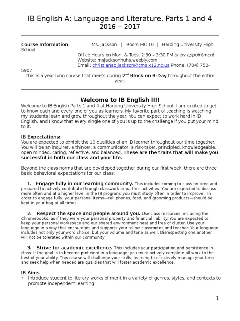 IB English A: Language and Literature, Parts 1 and 4 | PDF | Genre ...