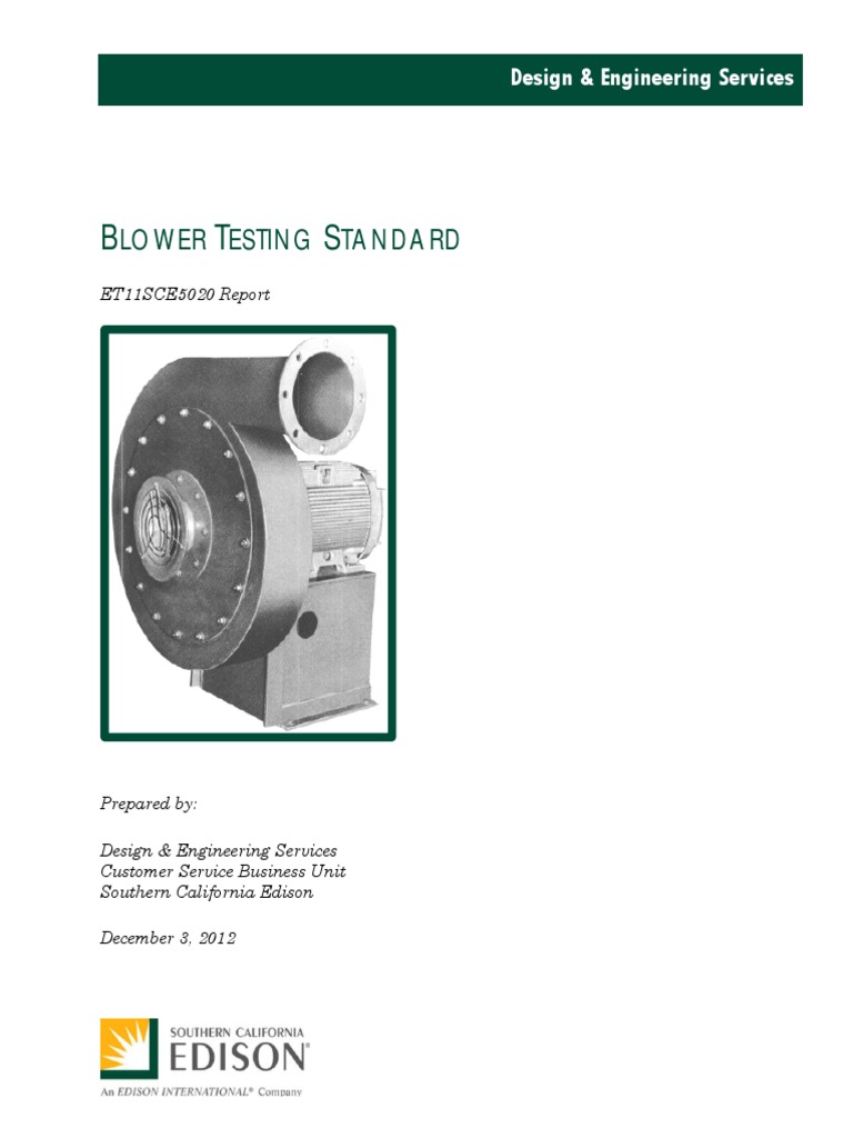 Blower Testing Standards Pdf Efficient Energy Use Pacific Gas And