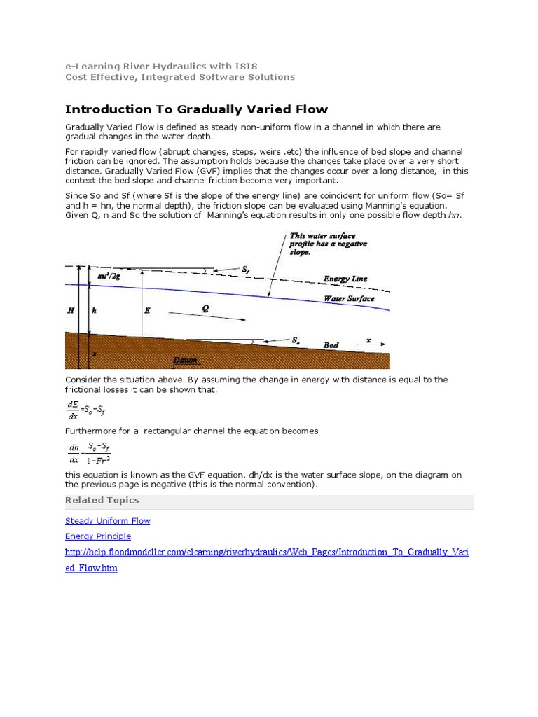 Introduction To Gradually Varied Flow | PDF | Teaching Methods & Materials