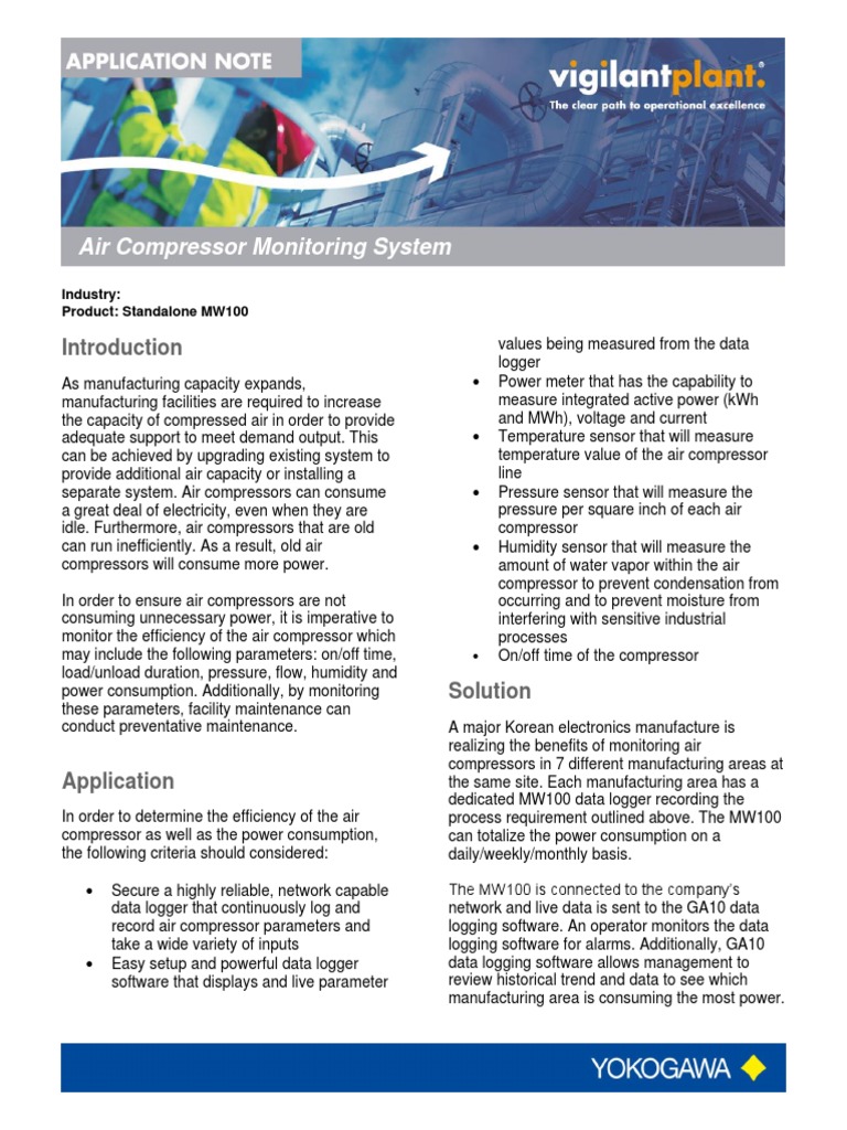 Air Compressor Monitoring System - Us | PDF | Gas Compressor | Electric ...