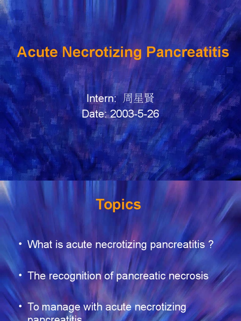 Causes and Management of Necrotizing Pancreatitis | PDF | Necrosis ...