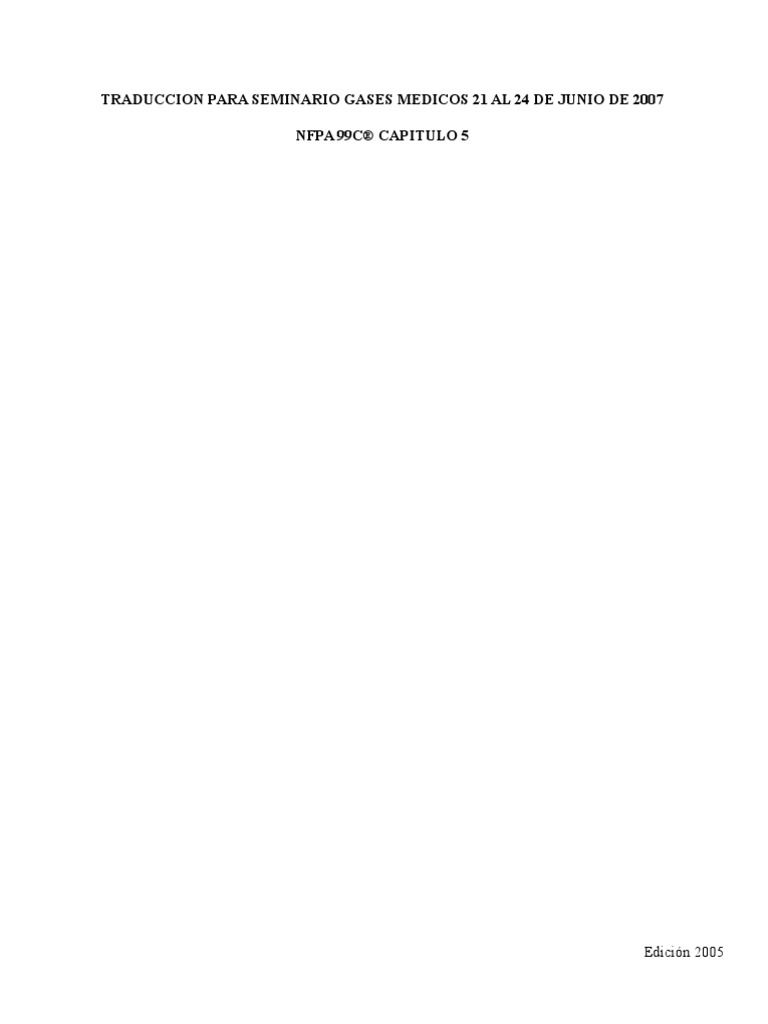 NFPA 99C 2005 Capitulo 5 Version NITC 01 | PDF | Vacío | Oxígeno