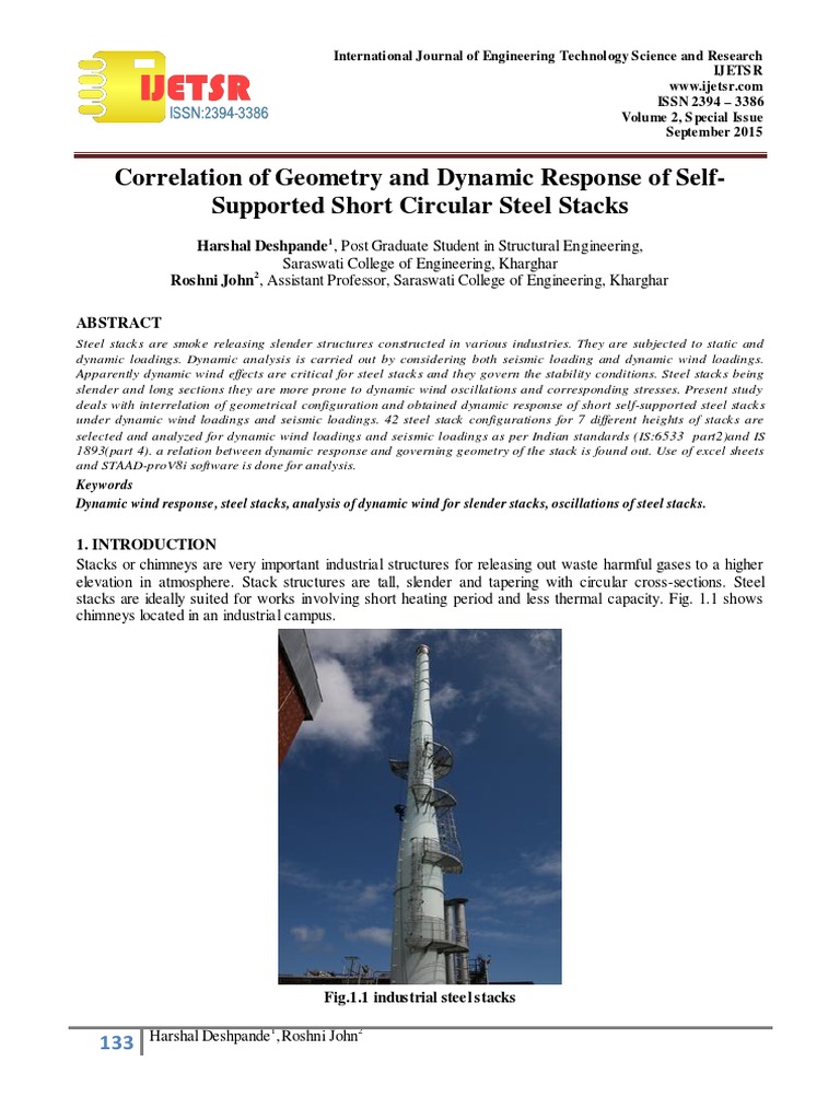 Dynamic Analysis of Steel Stacks | PDF | Structural Load | Chimney