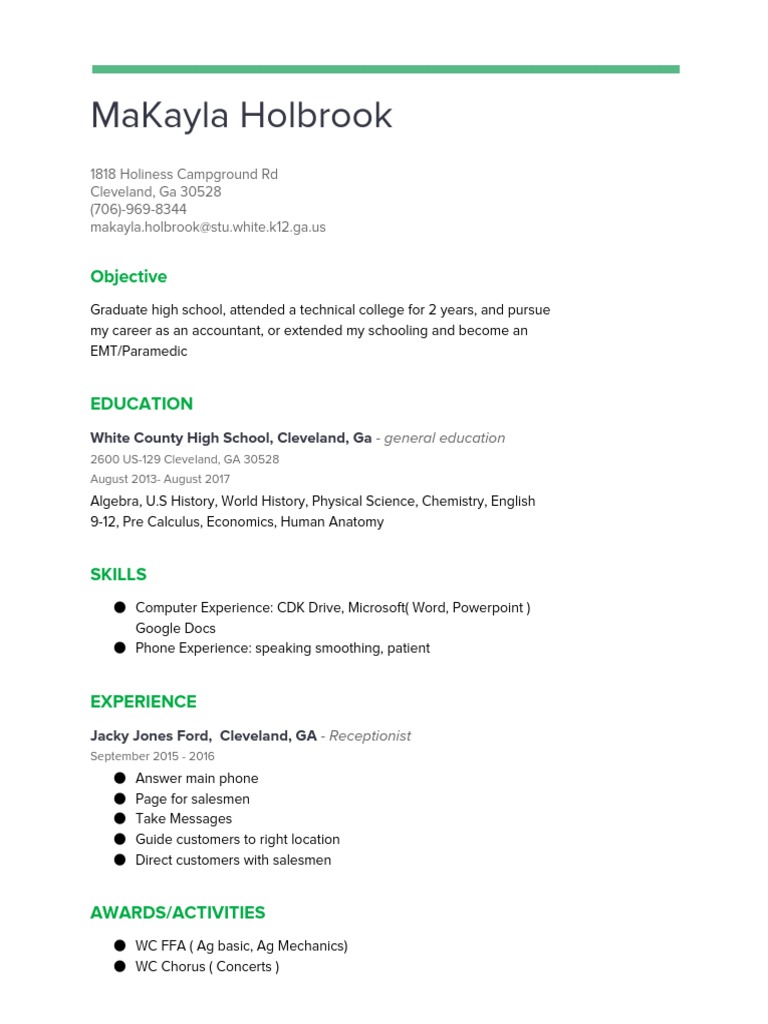 Holbrook Resume | PDF | Career & Growth