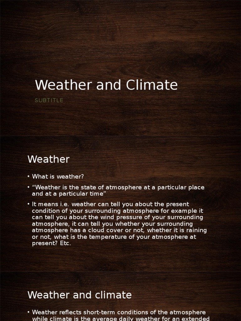 Weather and Climate | PDF | Atmosphere Of Earth | Atmosphere