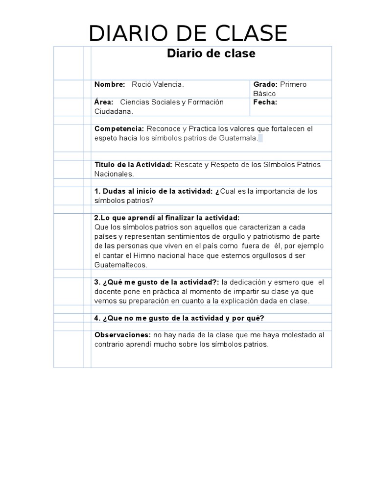 diario de clase