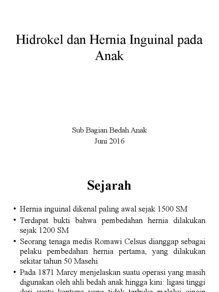 Hidrokel Dan Hernia Inguinal Pada Anak | PDF