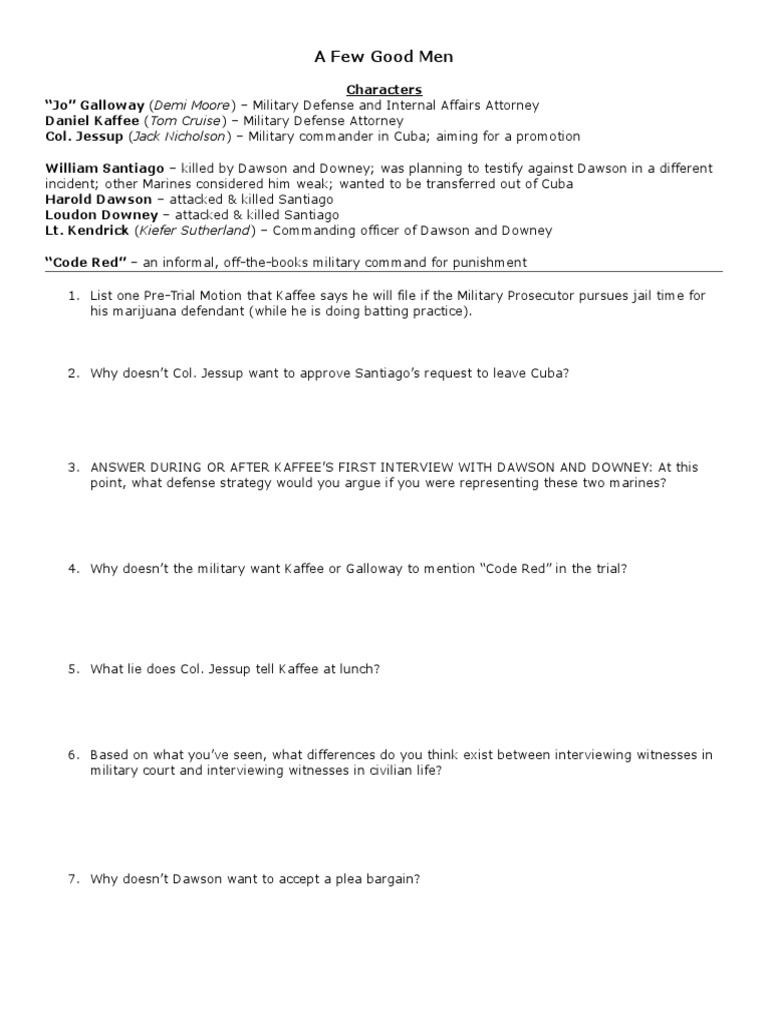 A Few Good Men: Key Trial Insights | PDF | Law | History