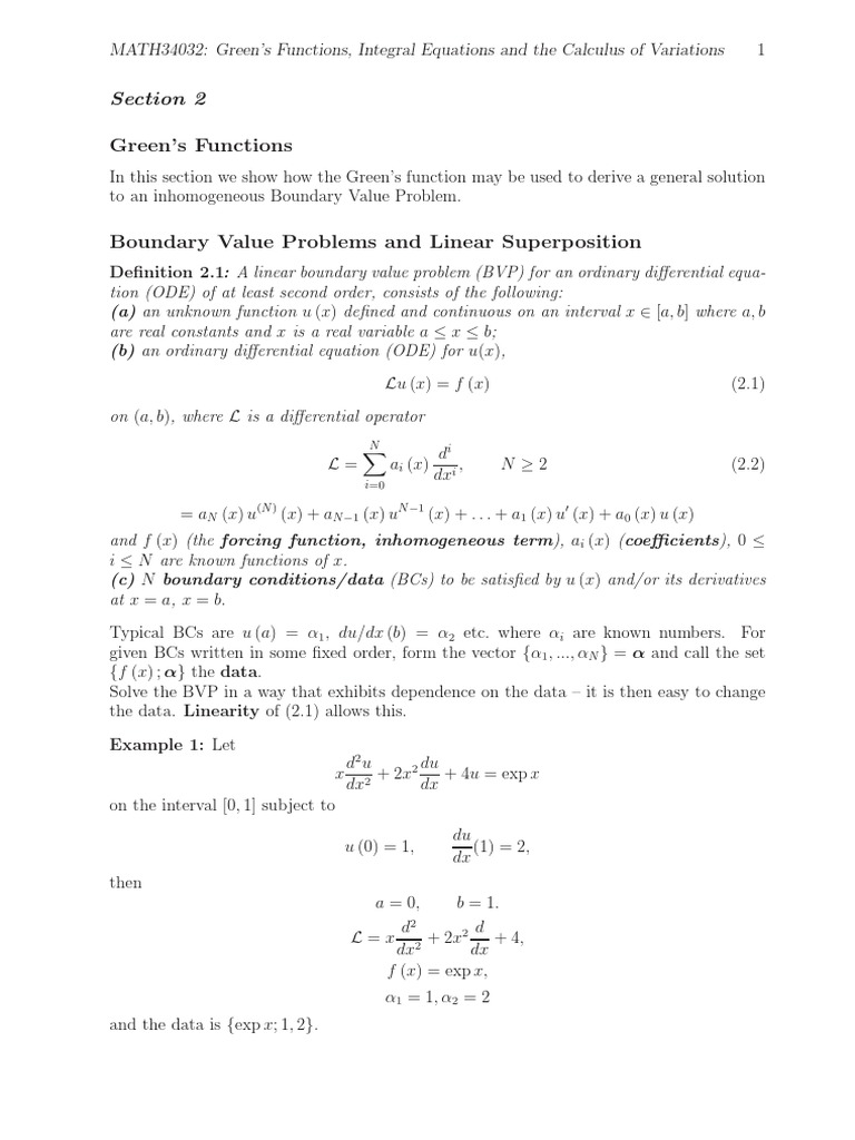 Greens Function and SL operator.pdf | Ordinary Differential Equation | Green's Function