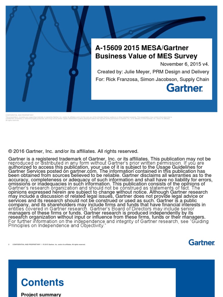 2015 Gartner-MESA Survey Analysis Deliverable | PDF | Strategic ...