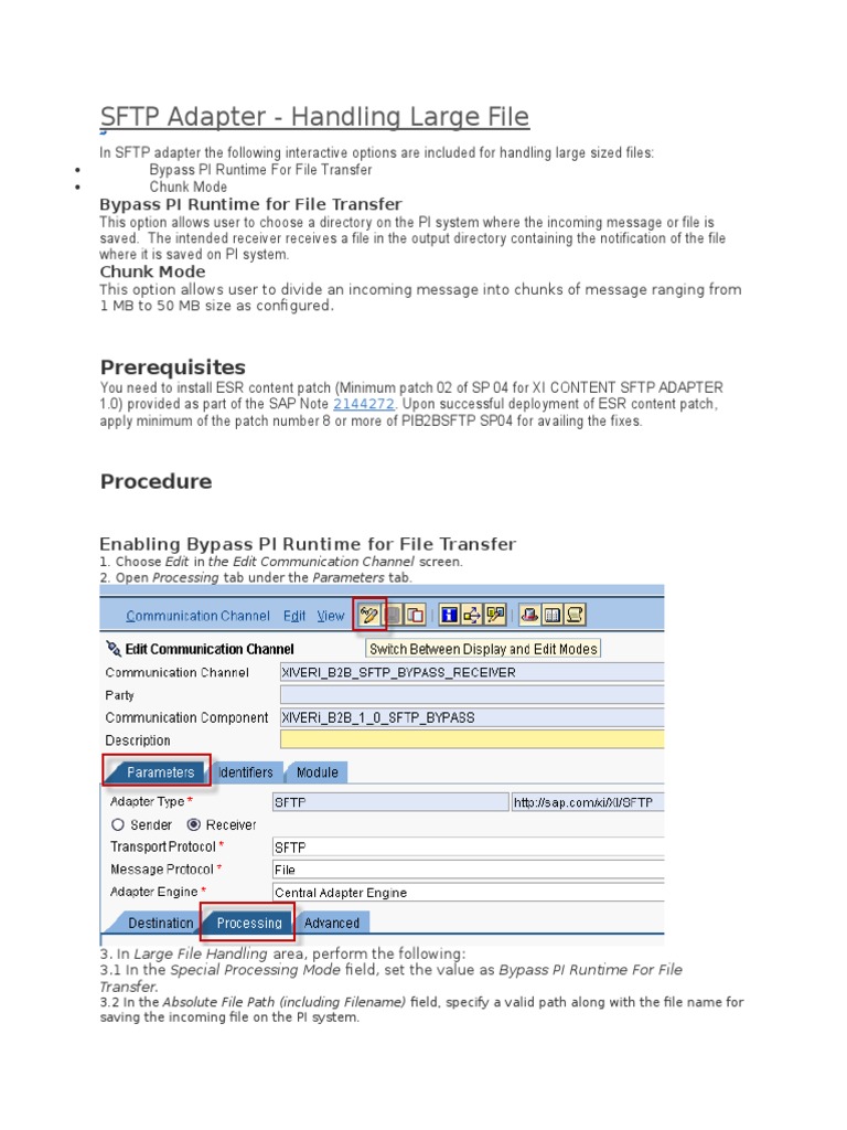 SFTP Adapter - Handling Large File: Prerequisites | PDF | Filename ...