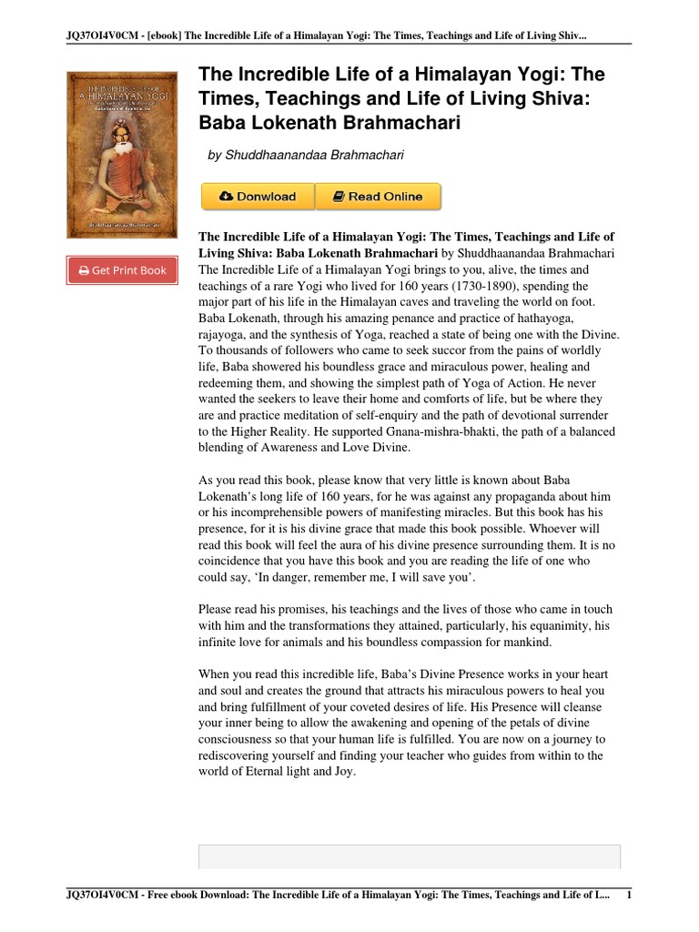 Life and Teachings of Baba Lokenath | PDF | Shiva | Religious Behaviour ...