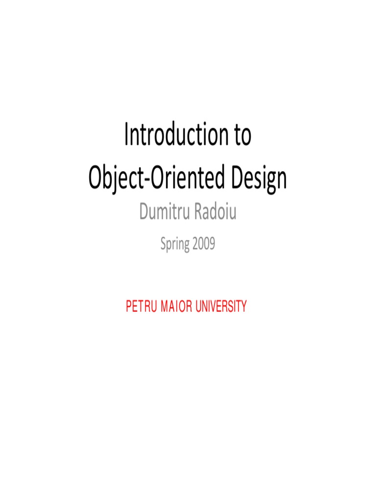 Introduction To Object Oriented Design | PDF | Computers