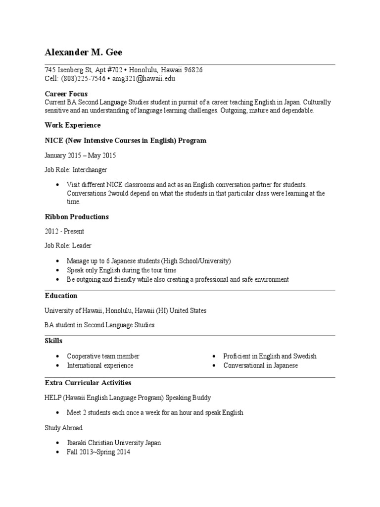 Nice Program Resume | PDF