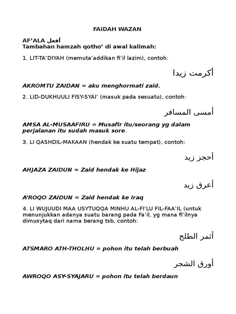 Faedah Wazan | PDF