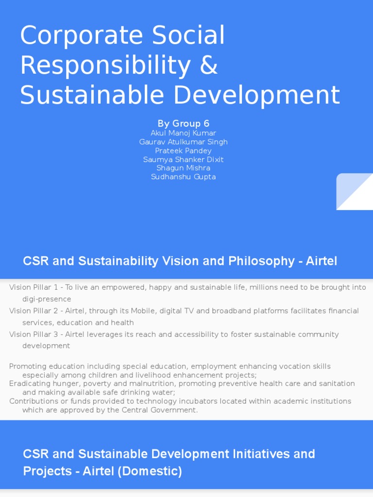 Corporate Social Responsibility & Sustainable Development | PDF ...