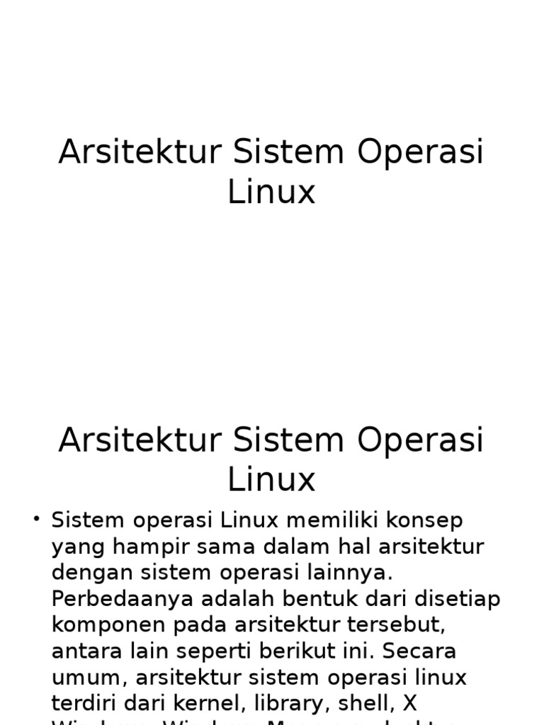 Arsitektur Sistem Operasi Linux | PDF