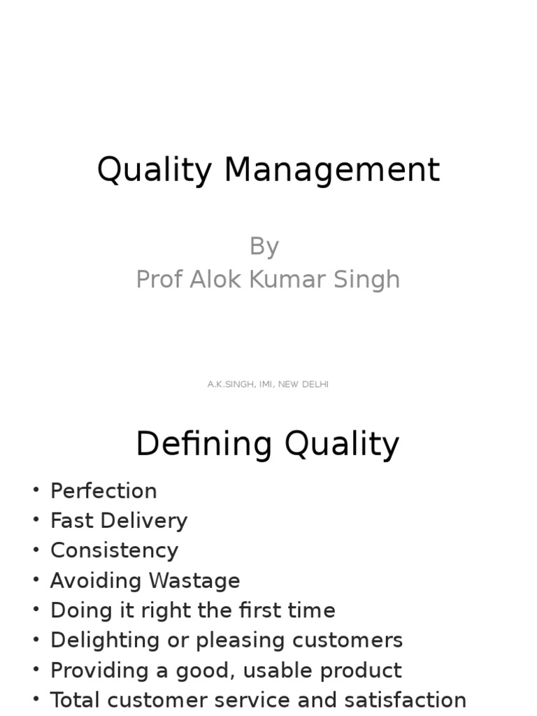 Session 17,18, Quality Management | PDF | Production And Manufacturing | Statistics