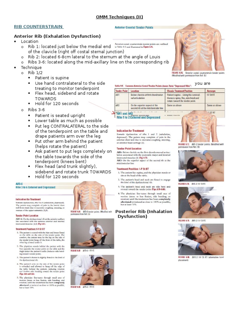 Omm Techniques Practical Study Guide | PDF | Anatomical Terms Of Motion | Knee