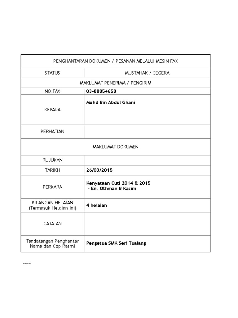 Surat Fax | PDF