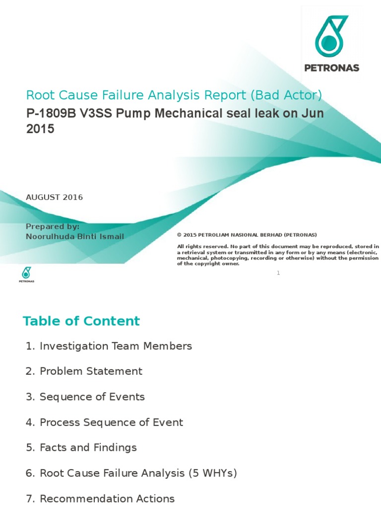 P-1809B Mechanical Seal Leak RCFA | PDF | Pump | Mechanical Engineering