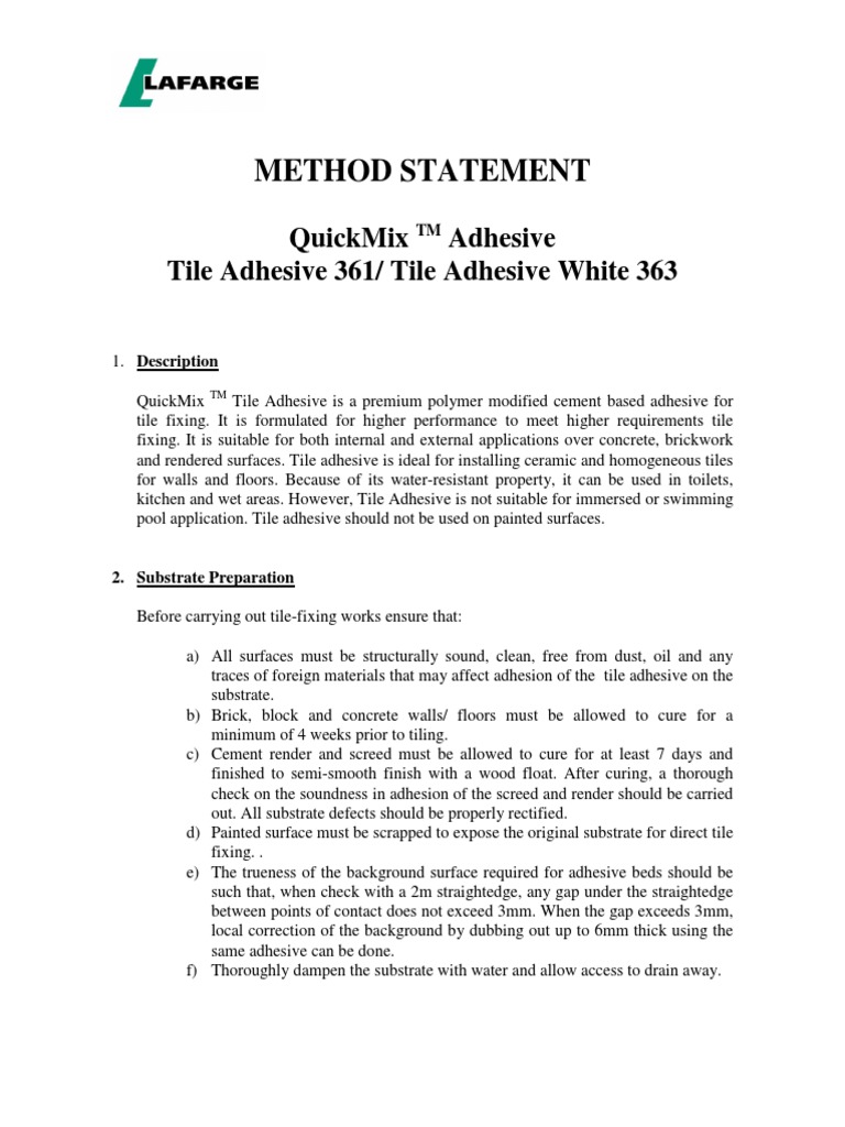 MS Ta 361 Taw 36 | Download Free PDF | Tile | Adhesive