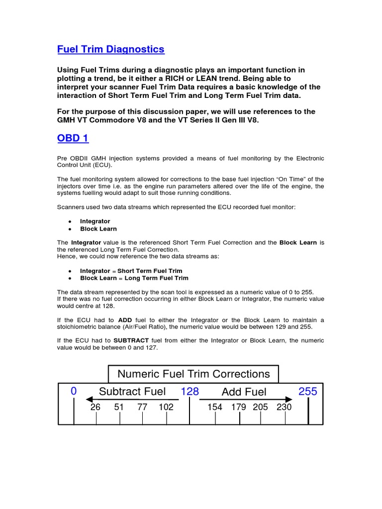Fuel Trim Diagnostics PDF | PDF | Fuel Injection | Vehicle Technology