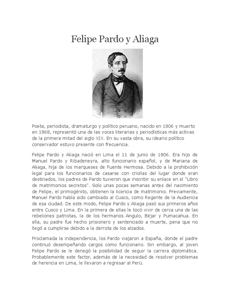 Felipe Pardo y Aliaga | PDF | Clásicos